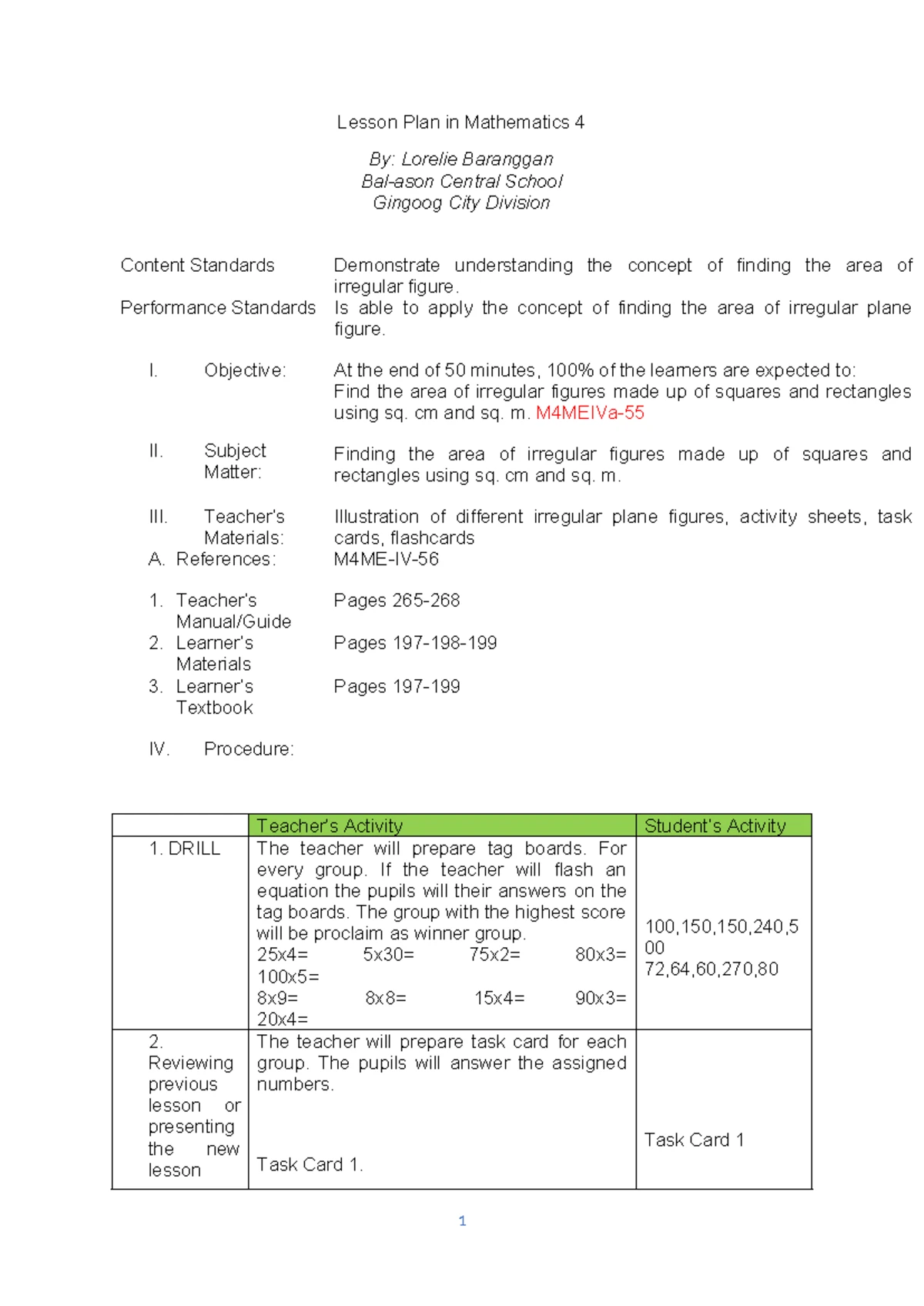 DLP MATH4 Q4 Lesson Plan on Volume of Rectangular Prisms Week 6 - Studocu