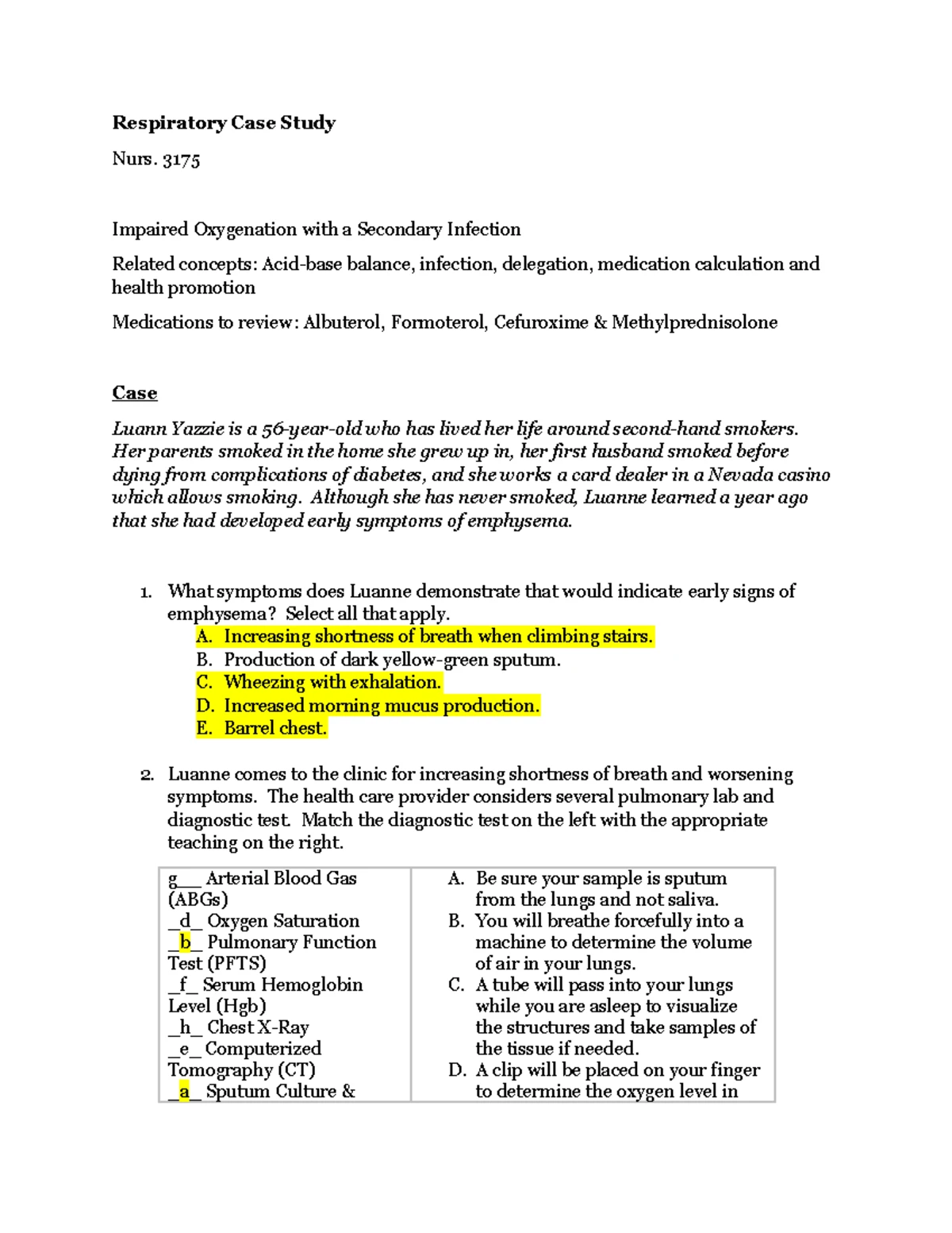 Cardiogenic Shock Case Study: Analysis and Care Management Plan - Studocu