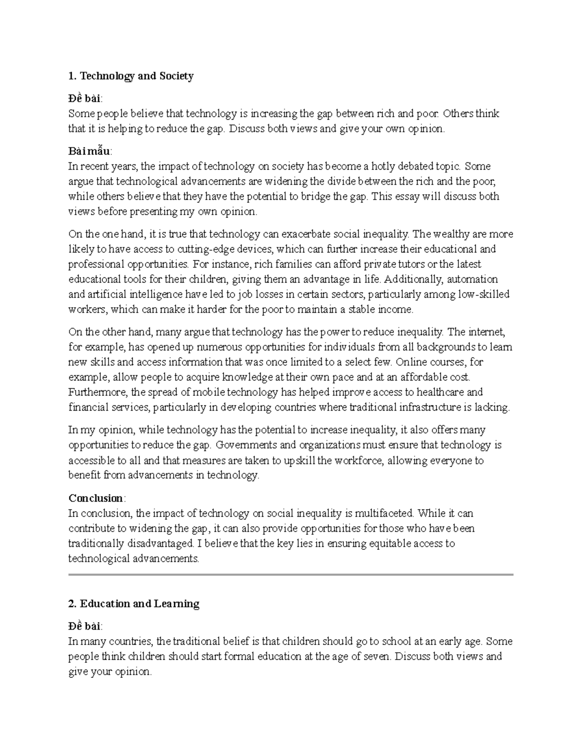 Technology and Society Essay Notes: Examining Inequality Views - Studocu