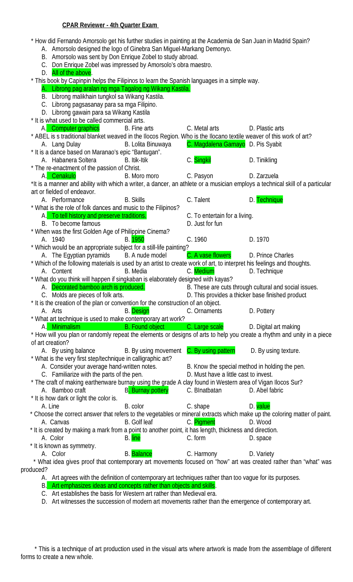 CPAR-4th Quarter Exam Reviewer (cj) - Studocu