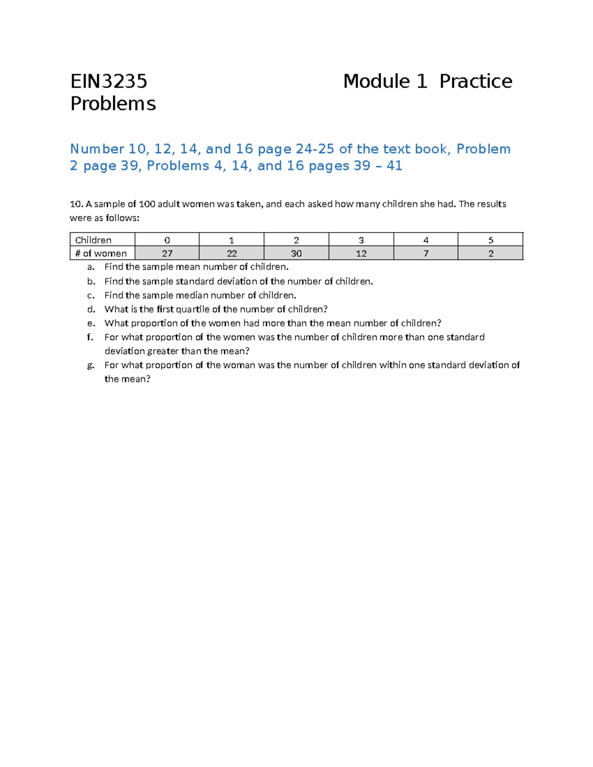 Module 1-Practice Problems - EIN3235 Module 1 Practice Problems Number ...