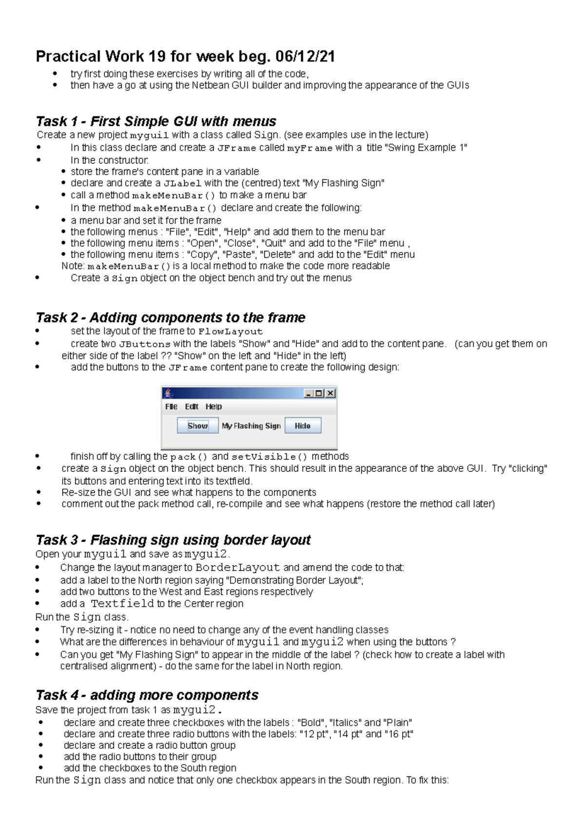 19 GUI practical - Practice materials step by step guide part 19a on ...