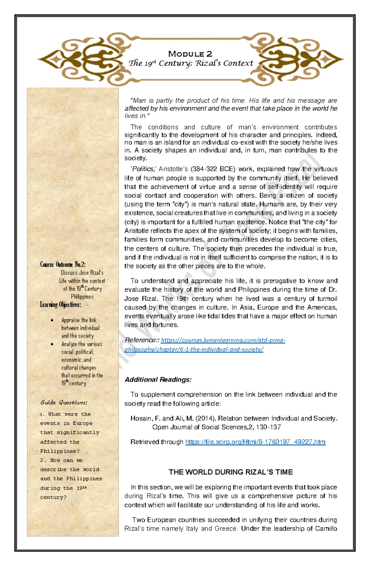 Chapter 12: Rizal's Journey to Hong Kong, Macau & Japan (1888) - Studocu