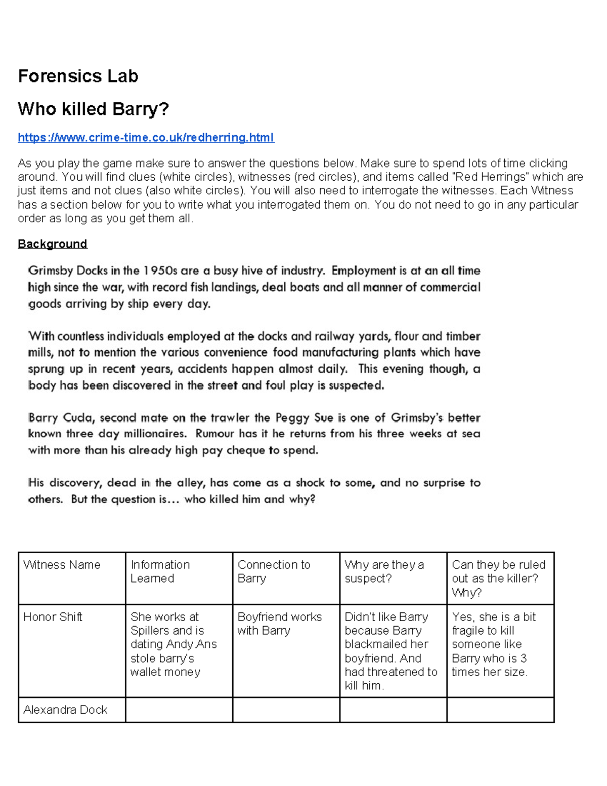 Forensic Investigation: Who Killed Barry? - Clue Analysis & Witnesses ...