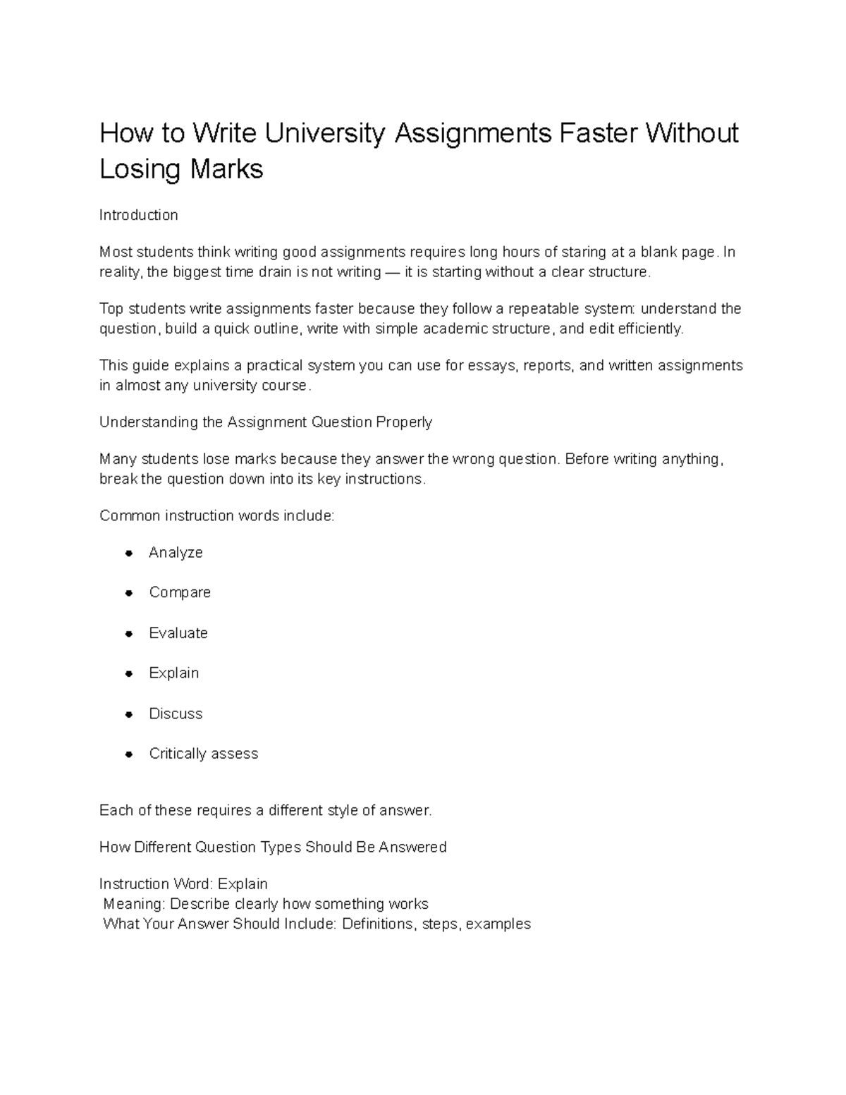 Effective Strategies for Writing University Assignments (ENG101) - Studocu