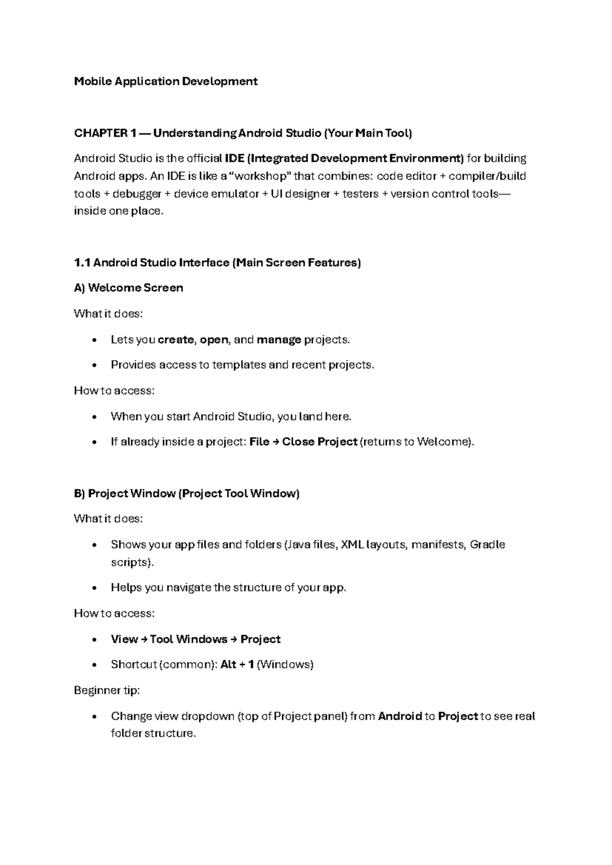 Mobile Application Development CHAPTER 1-12 Overview and Key Concepts ...