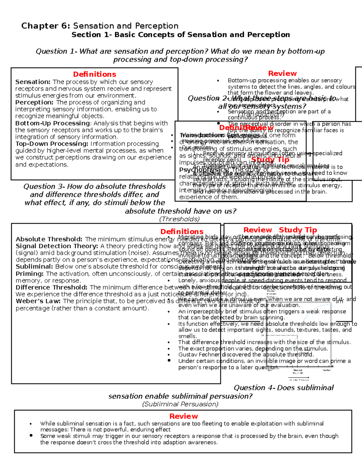 Sensation and Perception (PSY 101) - Chapter 6 Study Guide - Studocu