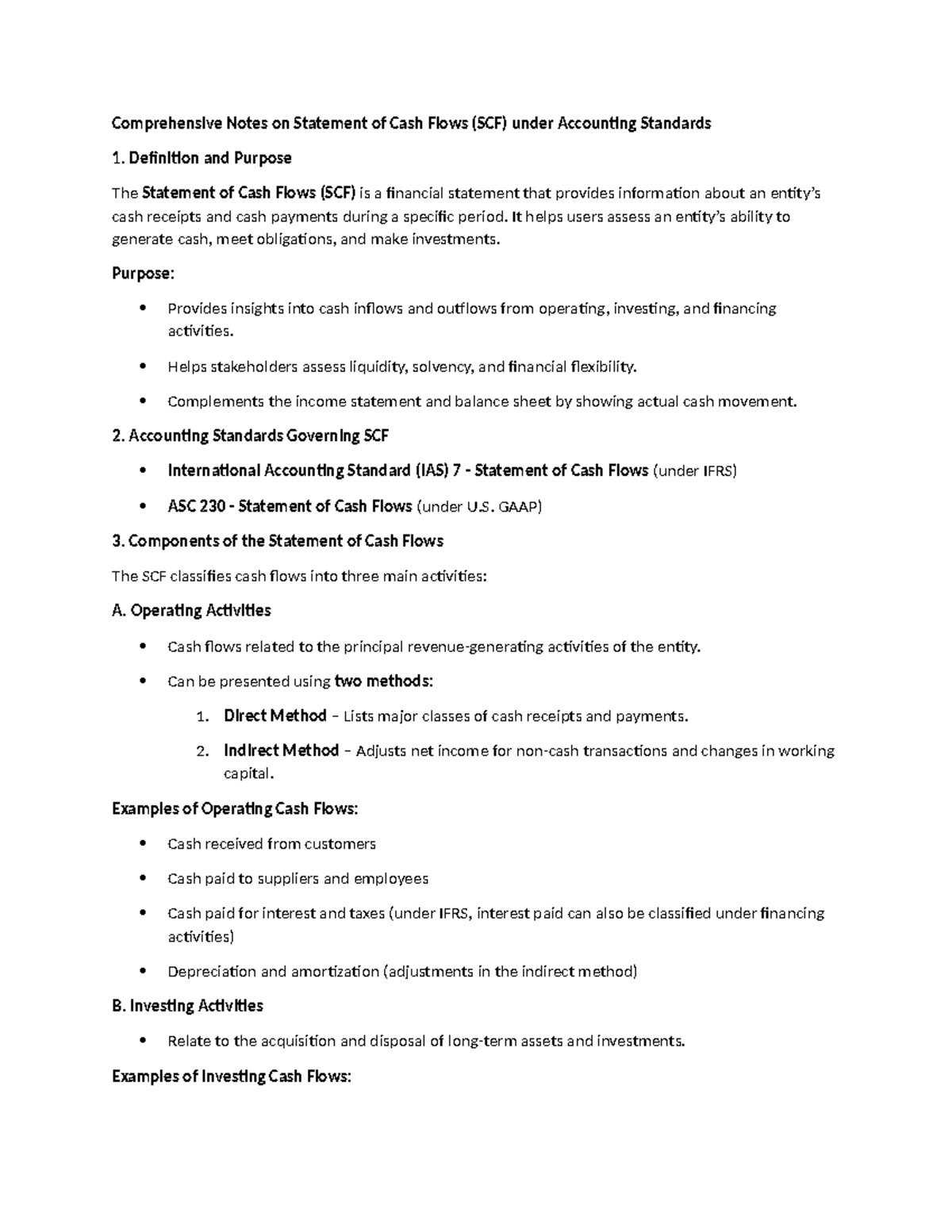 Notes to cash flows - Comprehensive Notes on Statement of Cash Flows ...