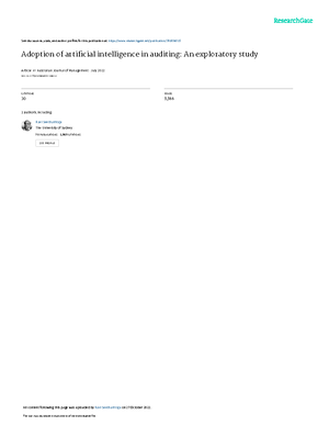 The application of artificial intelligence in auditing: Looking back to the future - This paper ...