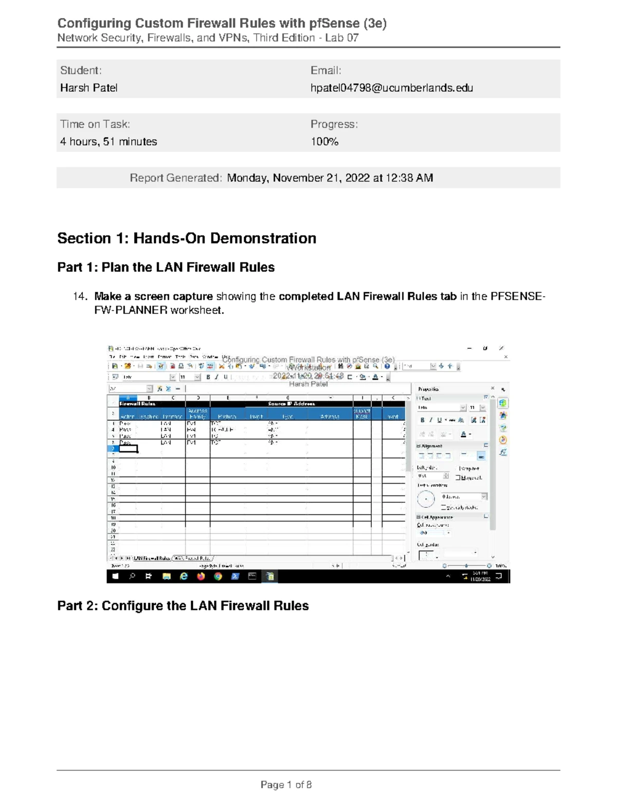 Lab 1 Assessing the Network with Common Security Tools 3e - Harsh Patel.pdf Lab Report - Network ...