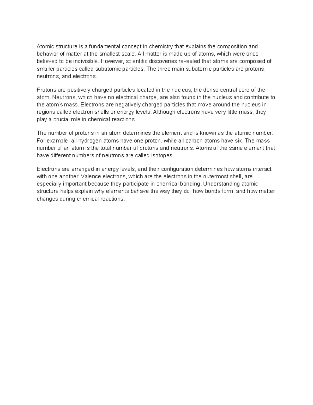 Chemistry 101: Understanding Atomic Structure and Subatomic Particles ...