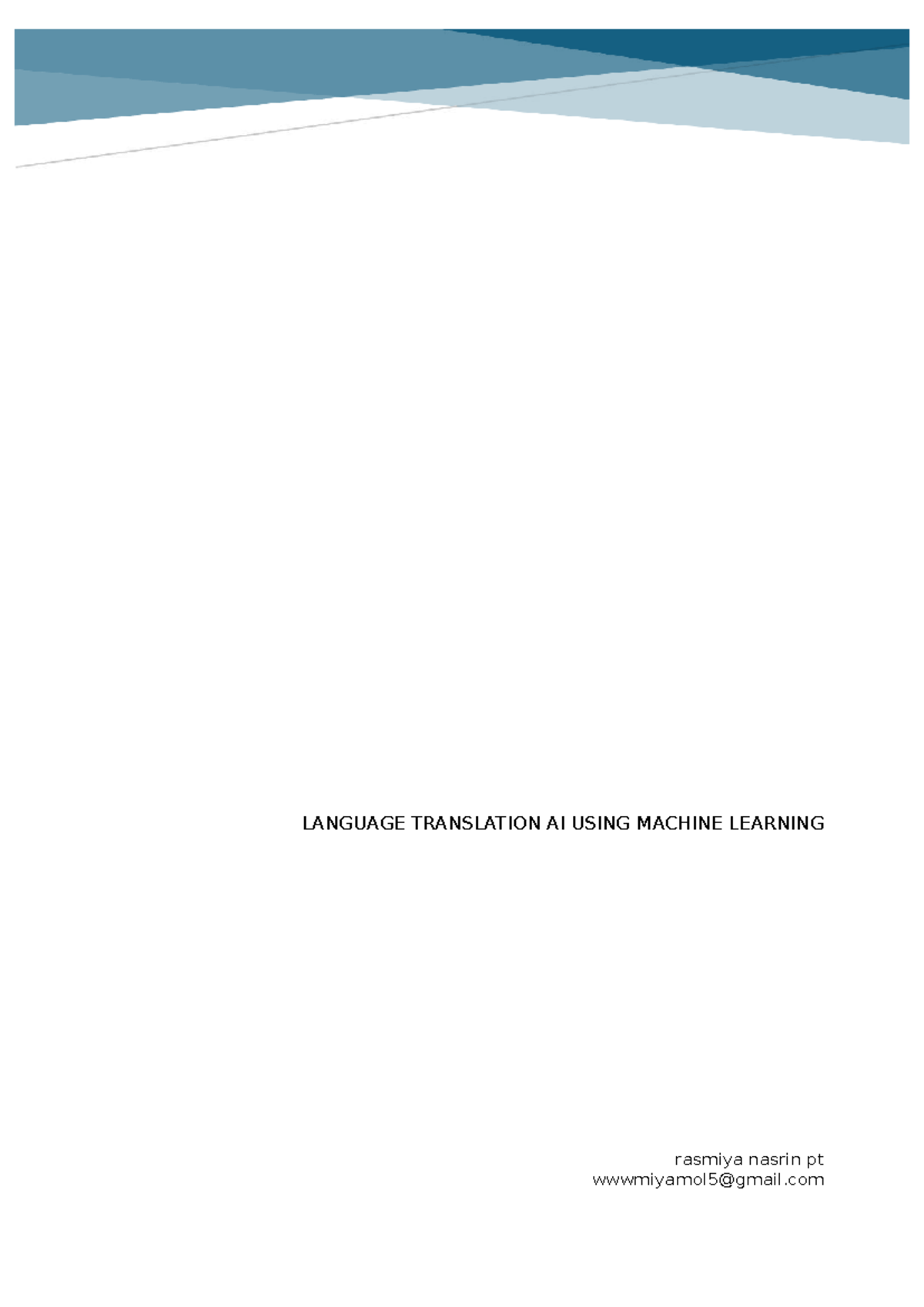 LANGUAGE TRANSLATION AI: BREAKING BARRIERS WITH ML - Studocu