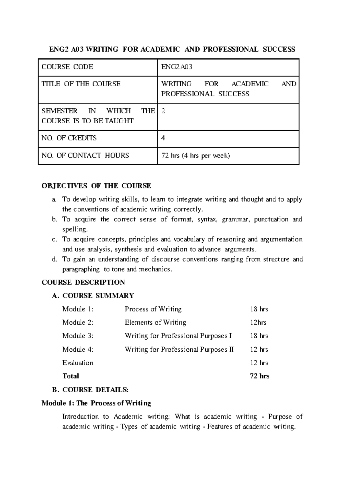SEM 2 Writing FOR Academic AND Professional Success - ENG2 A03 WRITING ...