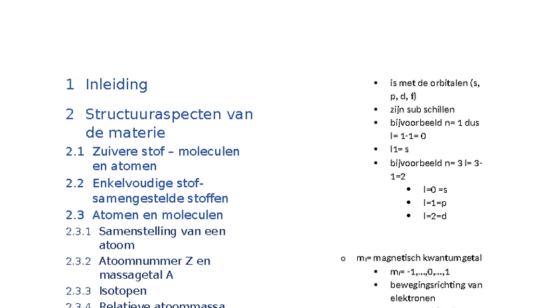 Anorganische Chemie: Hoofdstuk 2 - Structuur en Bindingen - Studocu