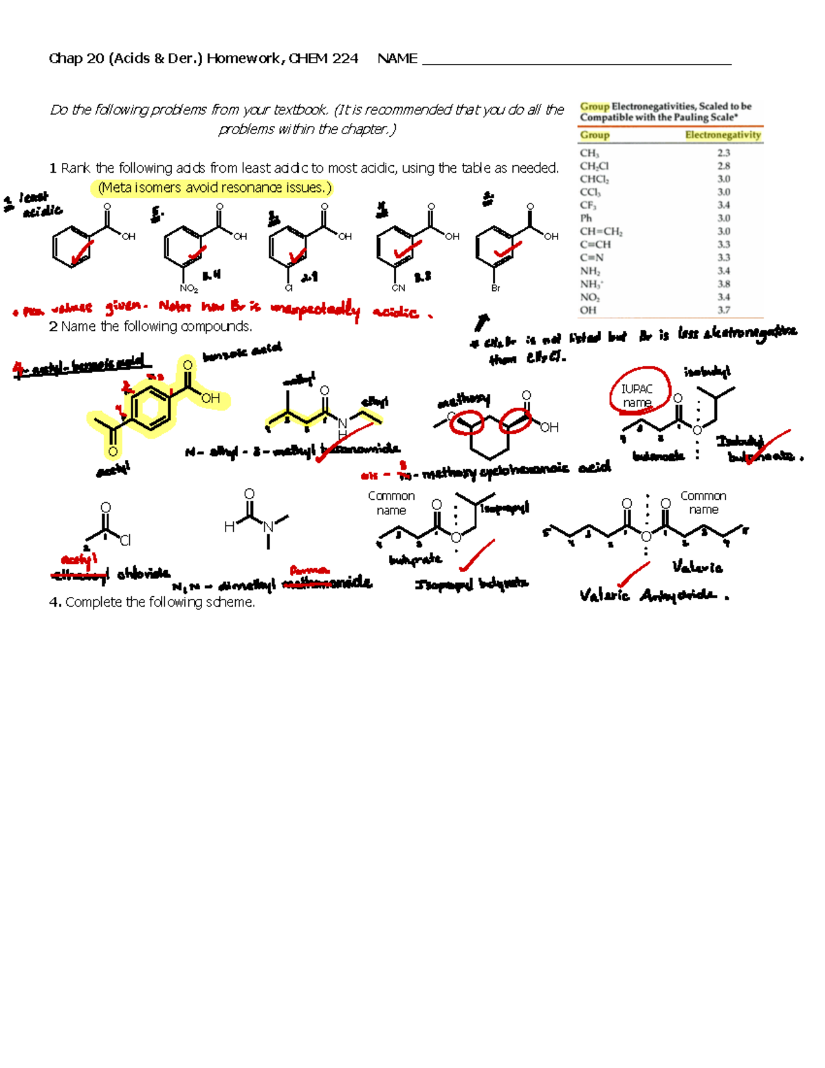 Chap 20 Acids - Der S22 HW Correction - Chap 20 (Acids & Der.) Homework ...