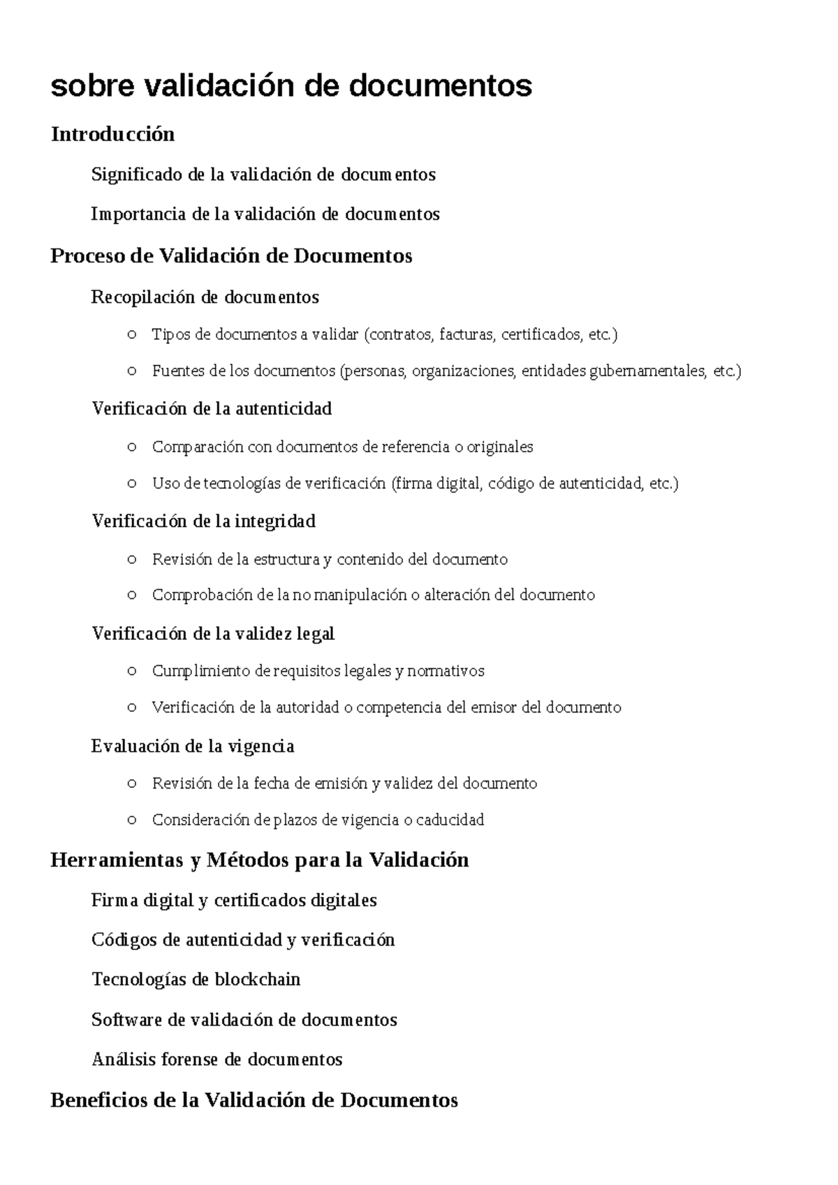 Validación de Documentos: Proceso, Métodos y Beneficios - Studocu