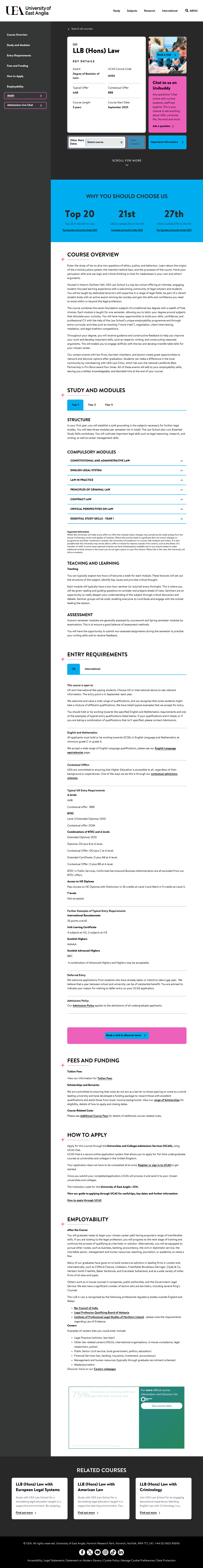 LLB (Hons) Law Course Overview and Entry Requirements 2025 - Studocu