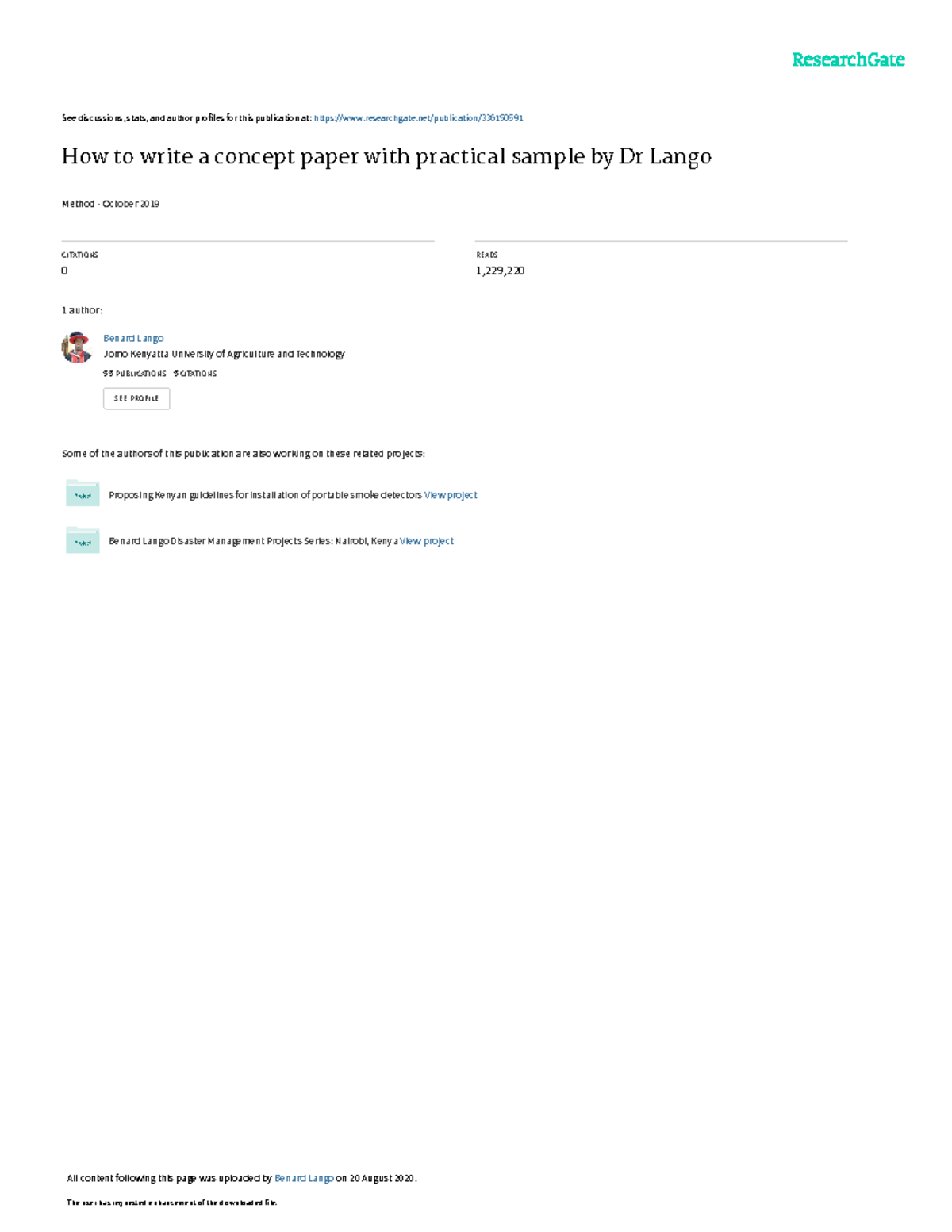 How to Write a Concept Paper: Practical Guide by Dr. Lango - Studocu