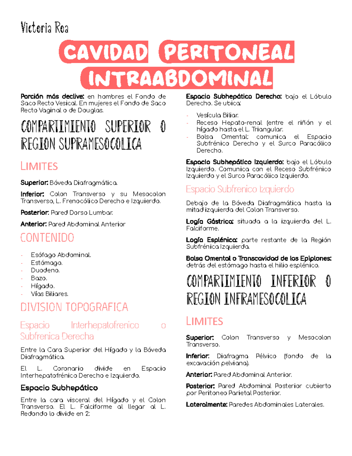 Cavidad Peritoneal: Anatomía y Compartimientos - Ayuda Estudiantil ...