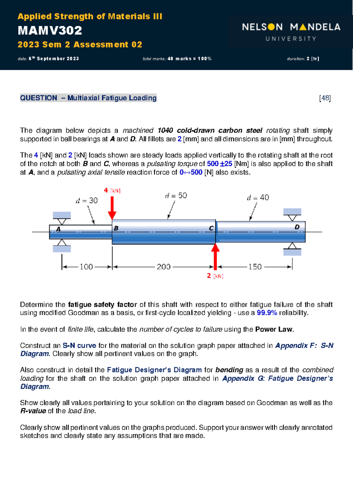2023 MAMV3 Sem 2 Exam 02 - Strength 3 Test - MAMV 2023 Sem 2 Assessment ...