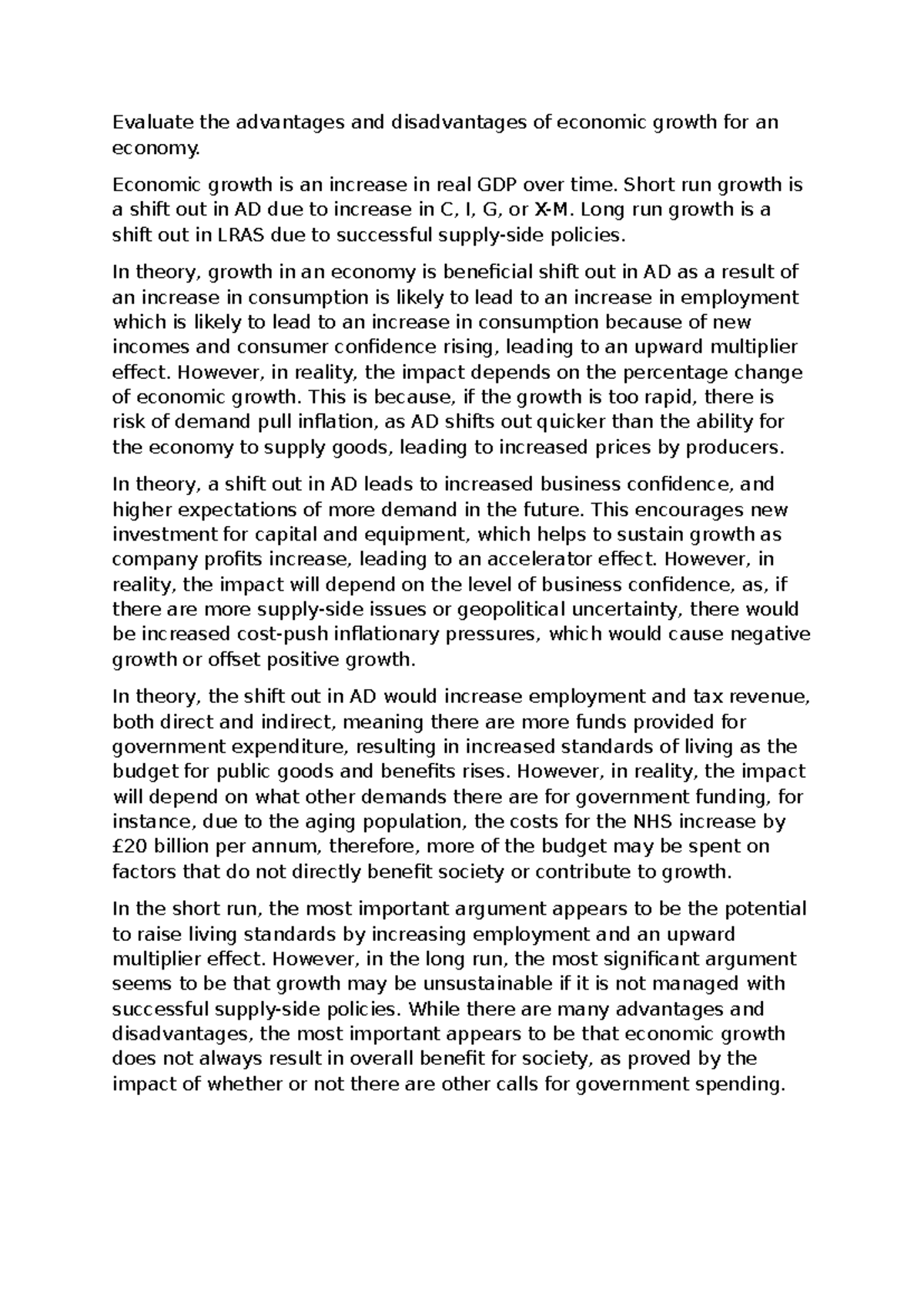ECON 101: Pros and Cons of Economic Growth Explained - Studocu