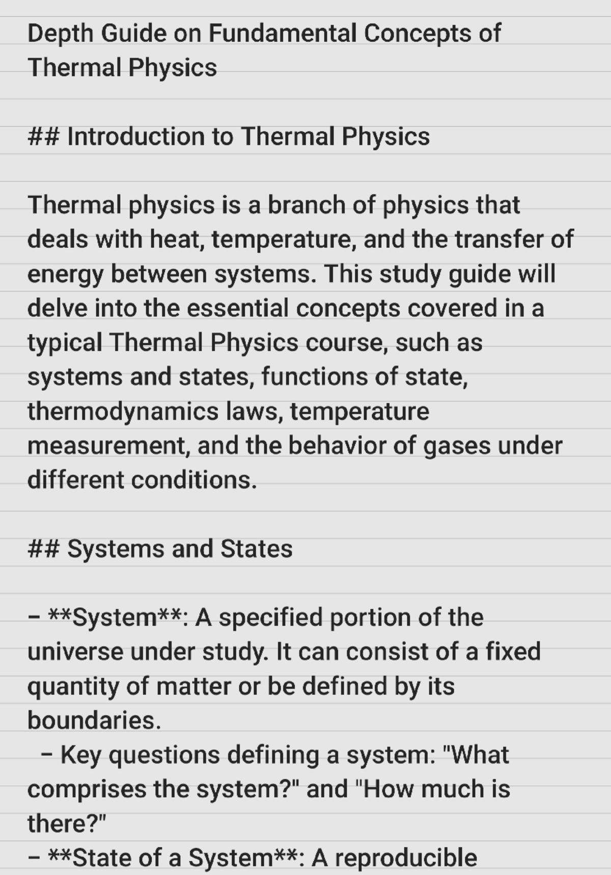 Thermal Physics Summary by Studuco - Depth Guide on Fundamental ...