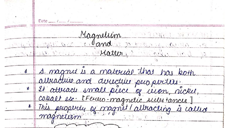 Magnetism and Matter: Magnetism Notes for PHYS 101 - Studocu