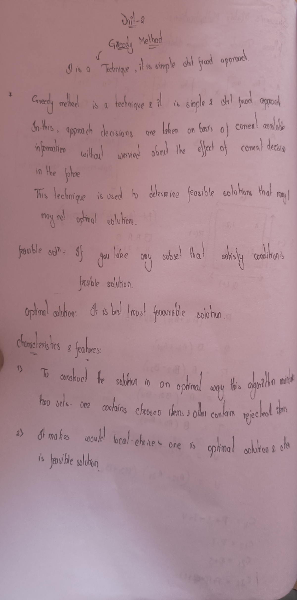 Daa unit 2 copy - design and analysis of algorithms unit 2 - Greedy Method It is a S Technique ...