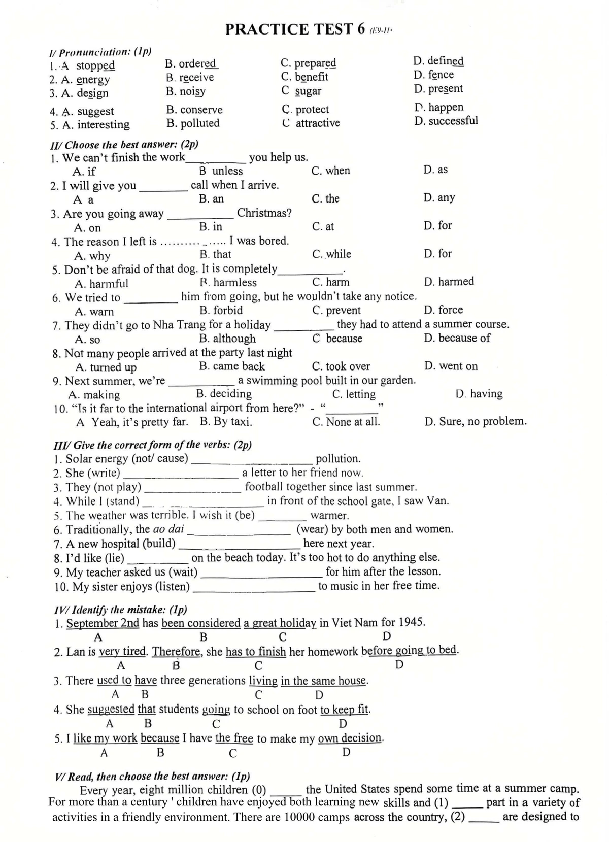 Verb Forms Practice - Exercises for Correct Verb Conjugation - Studocu