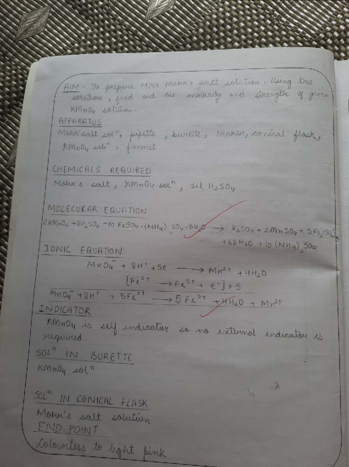 Volumetric Analysis: Molarity & Strength of KMnO₄ Solution - Studocu