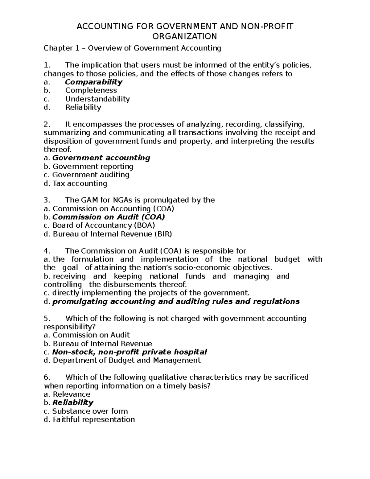 Government Accounting Overview (ACC 101): Chapter Insights and Key ...