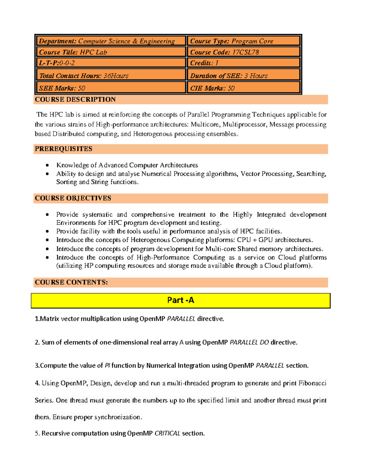 Hpc lab manual - HPC lab mannual theory - Department: Computer Science ...