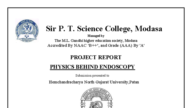 Physics Behind Endoscopy: Project Report for M.Sc. in Physics - Studocu