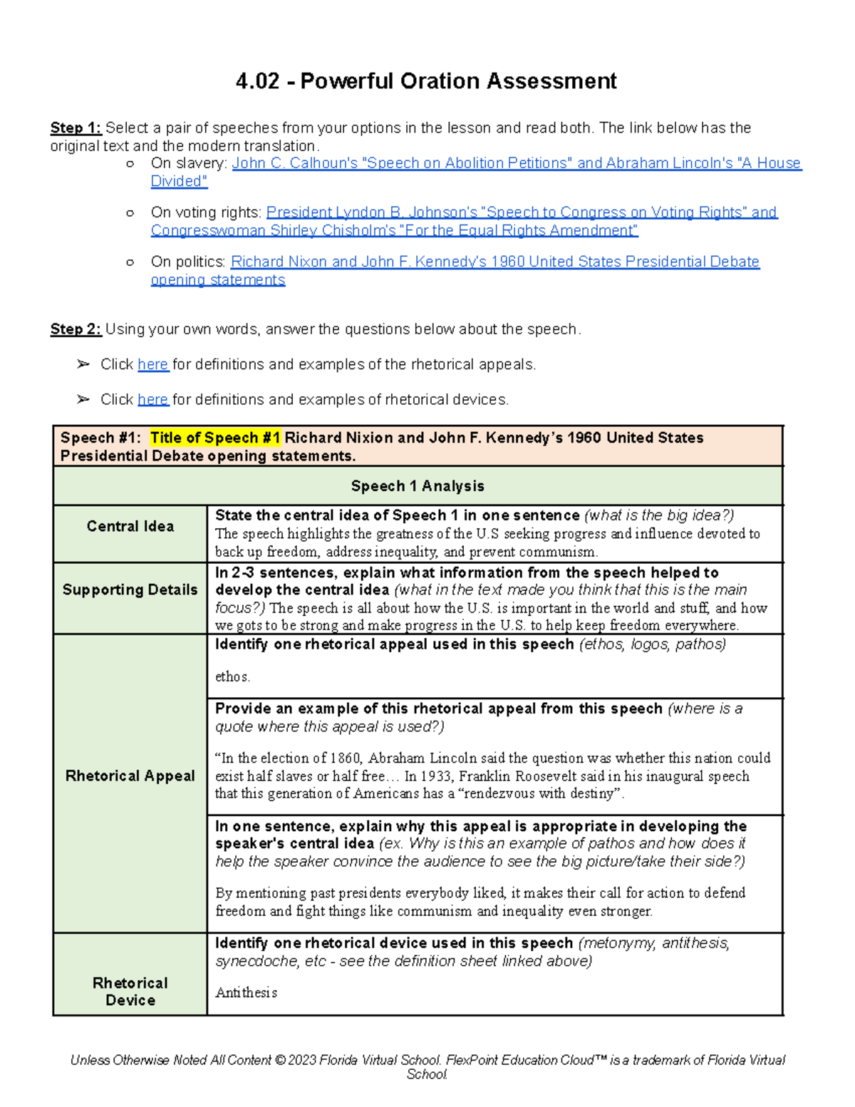 Copy of 4.02 Guided Template Powerful Oration - 4 - Powerful Oration ...