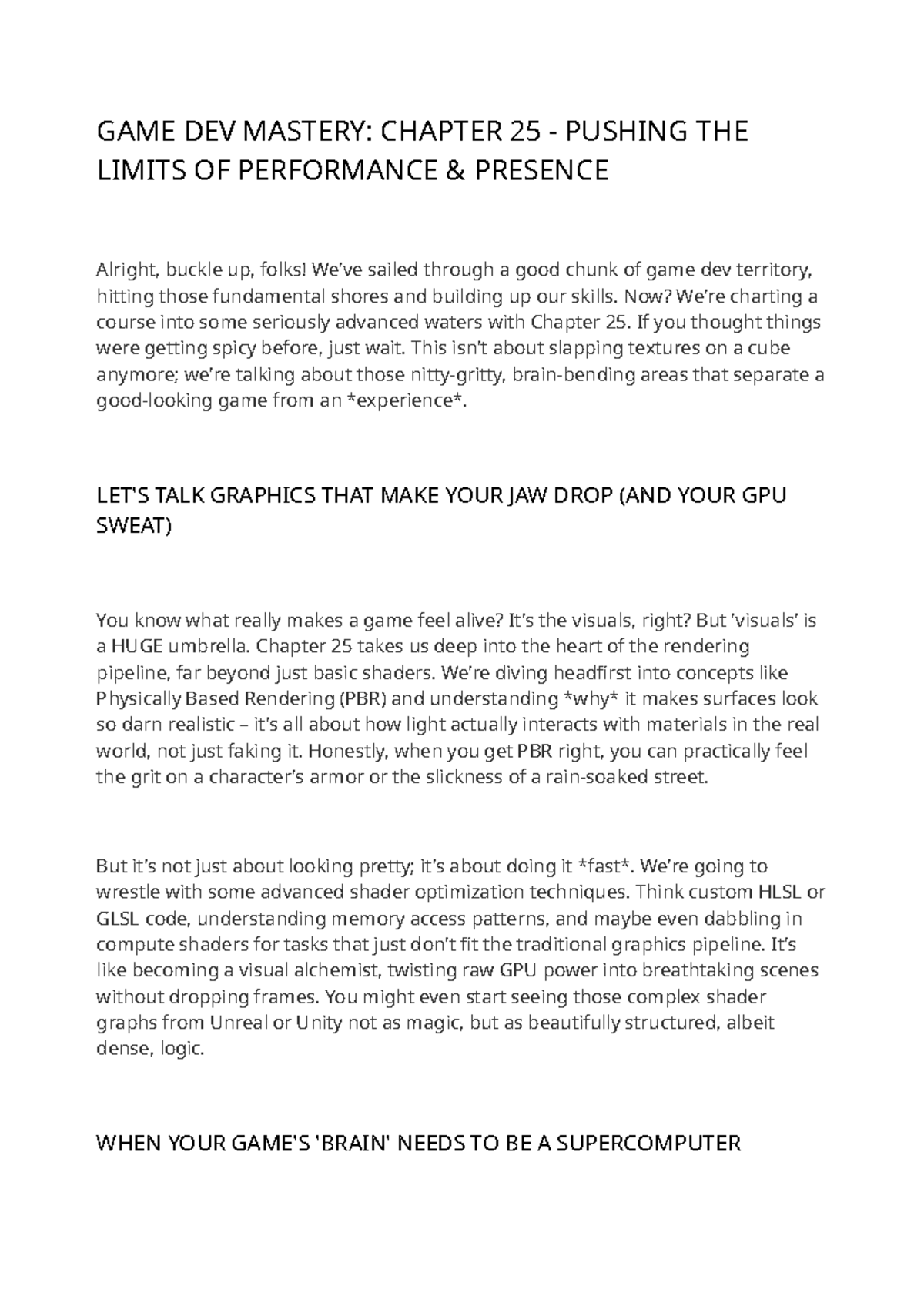 GAME DEV MASTERY: CHAPTER 25 - ADVANCED GRAPHICS TECHNIQUES - Studocu