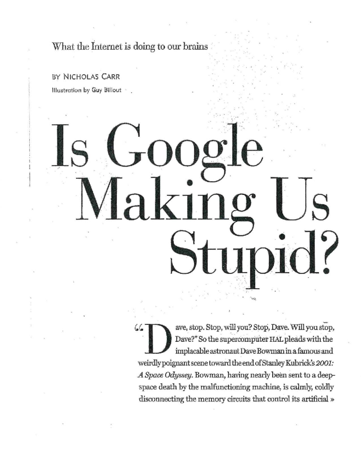 Is Google making us stupid? A critical analysis of internet impact ...