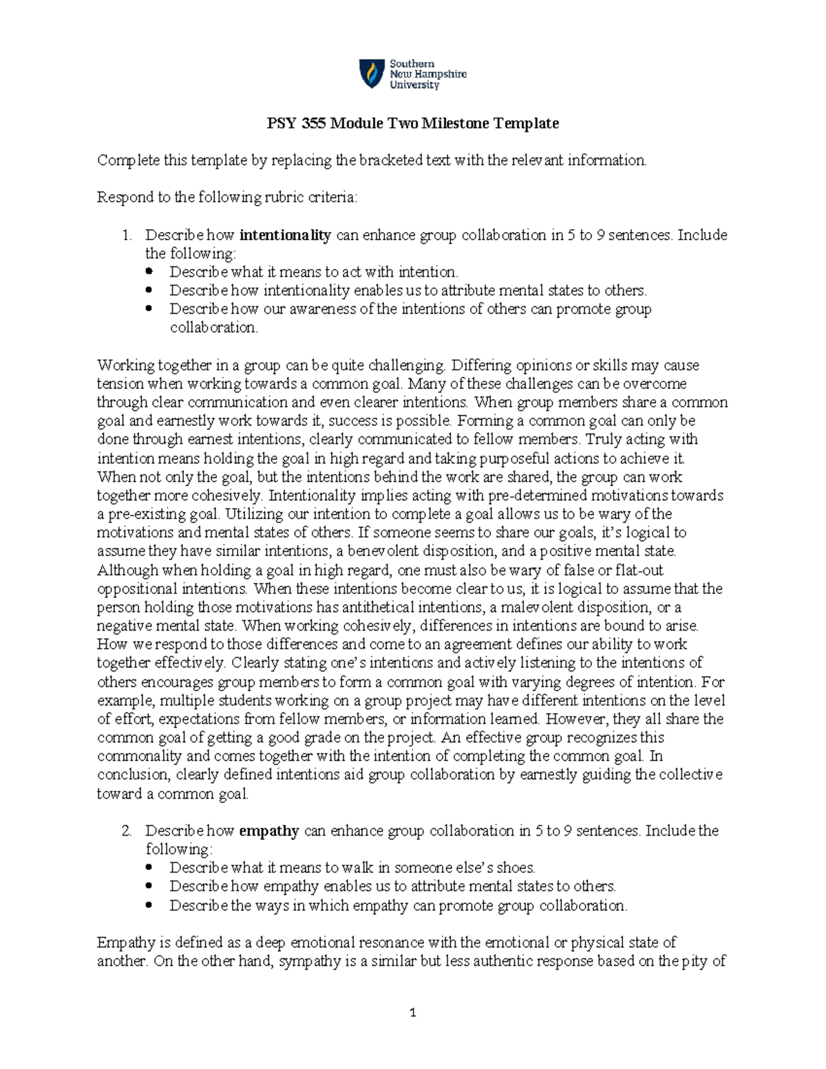 PSY 355 Module Two Milestone: Enhancing Group Collaboration Through ...