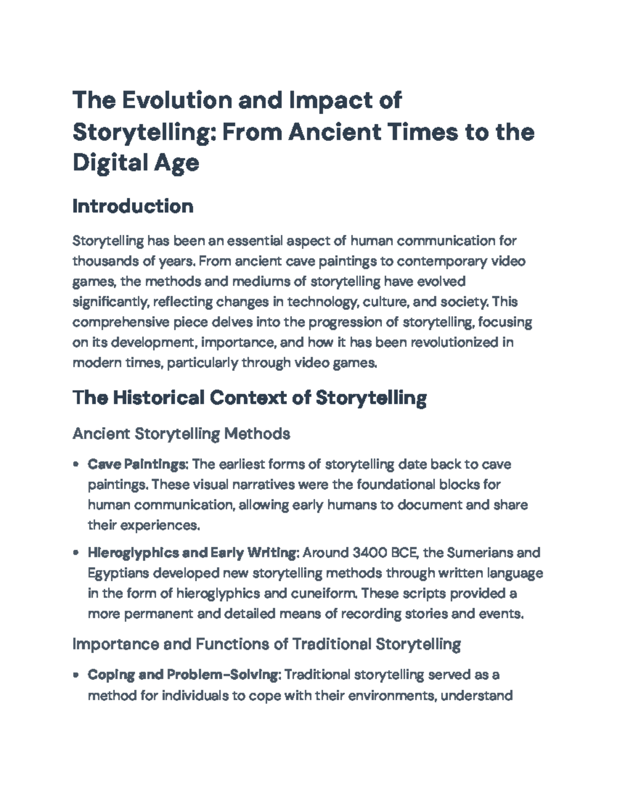 The Evolution of Storytelling: From Ancient Art to Digital Narratives ...