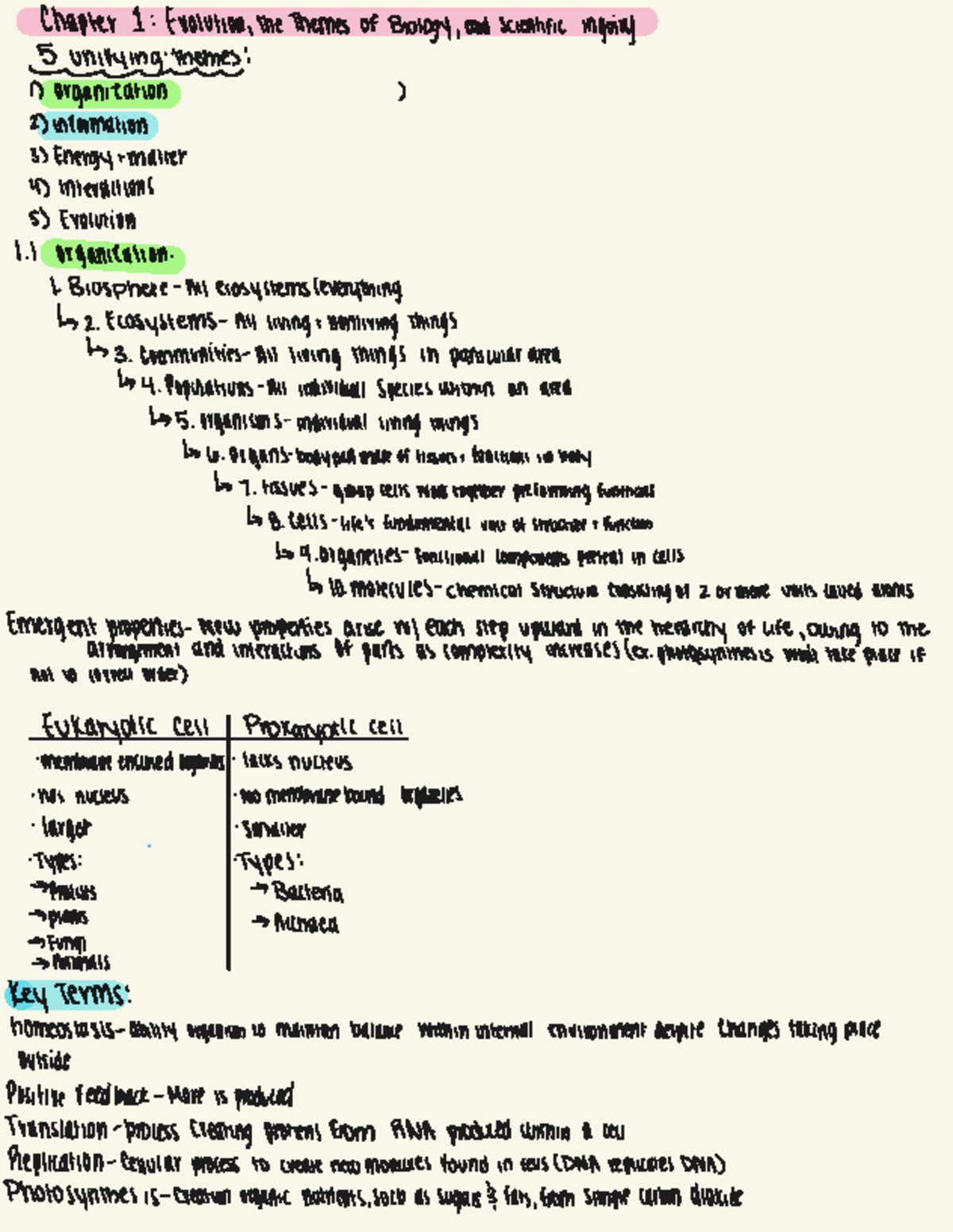 Biology 101: Chapter 1 - Themes, Evolution, and Scientific Inquiry ...