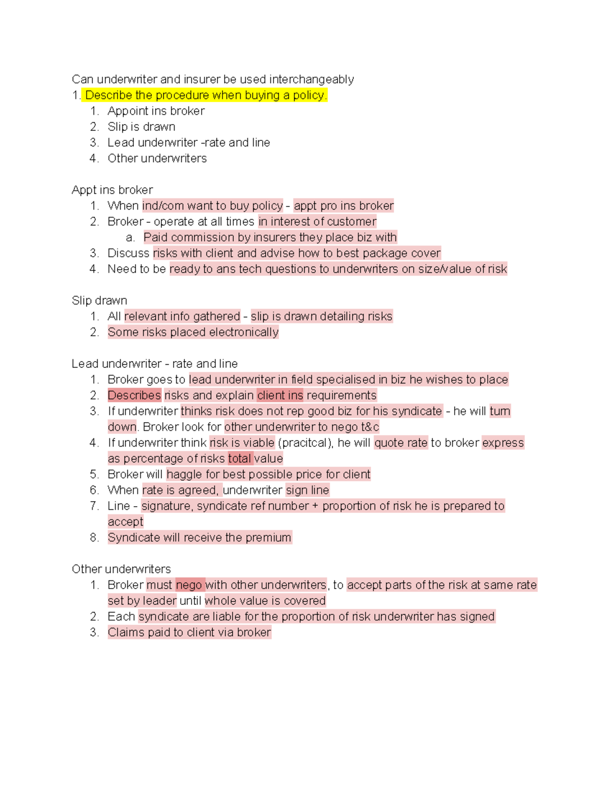 MI Les 3 - Lecture Notes on SP Marine Insurance: Underwriters & Brokers ...