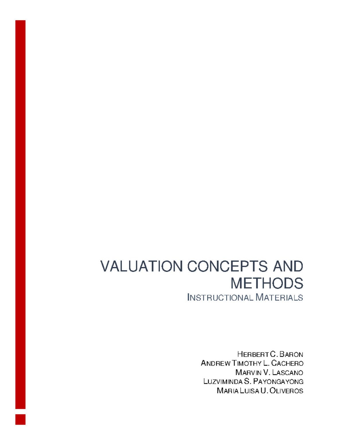 Pdfcoffee - book for valuation concepts and methods - VALUATION ...