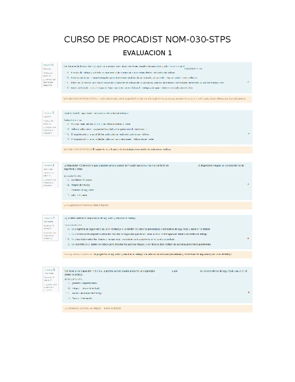 NOM 030 STPS-2009: Prevención de Seguridad y Salud en el Trabajo - Studocu
