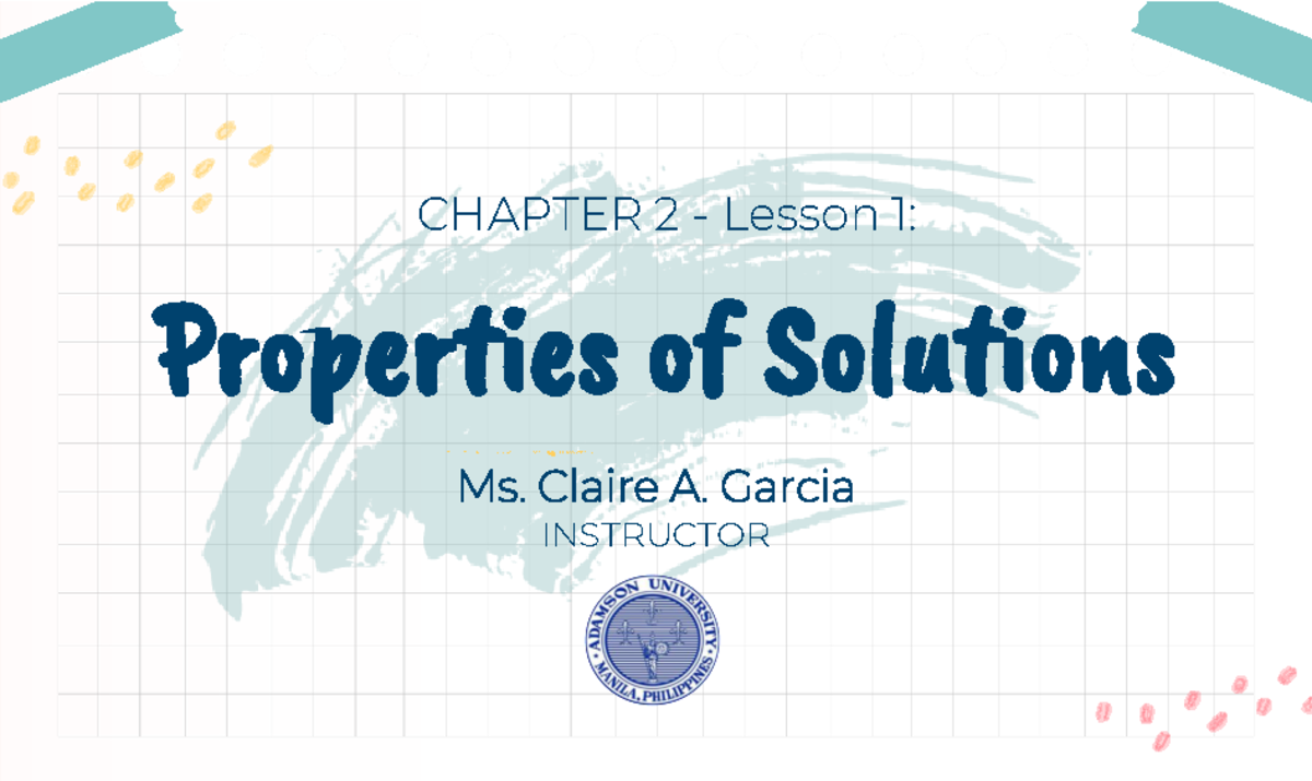 Chapter 2.1 Properties of Solution - CHAPTER 2 - Lesson 1: Properties ...