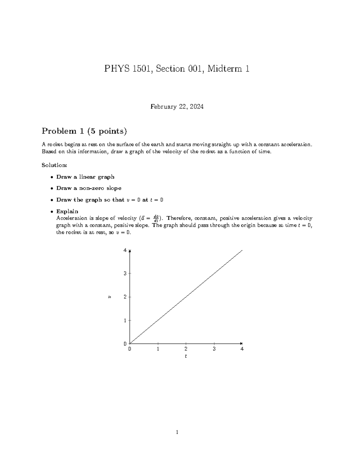 PHYS 1501 Midterm 1 Solutions - Detailed Explanations and Diagrams - Studocu