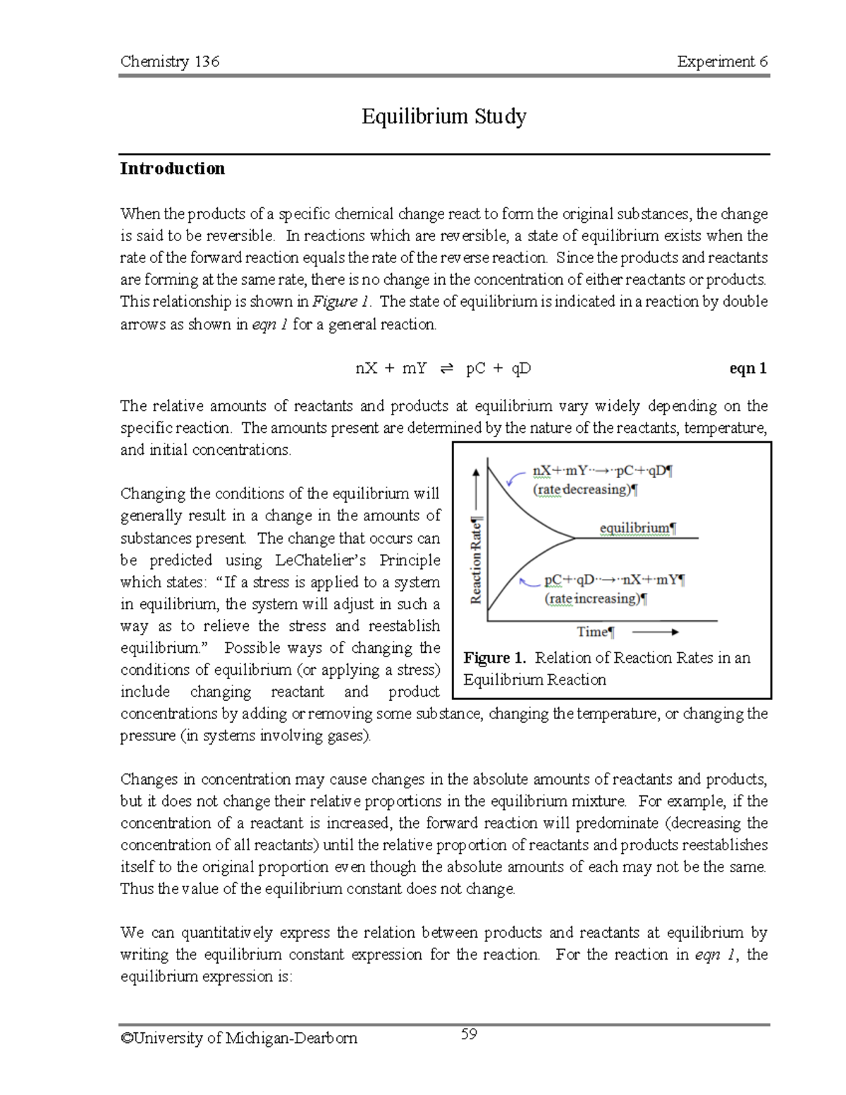 Chemistry 136 Experiment 6: Equilibrium Study and Microscale Techniques ...
