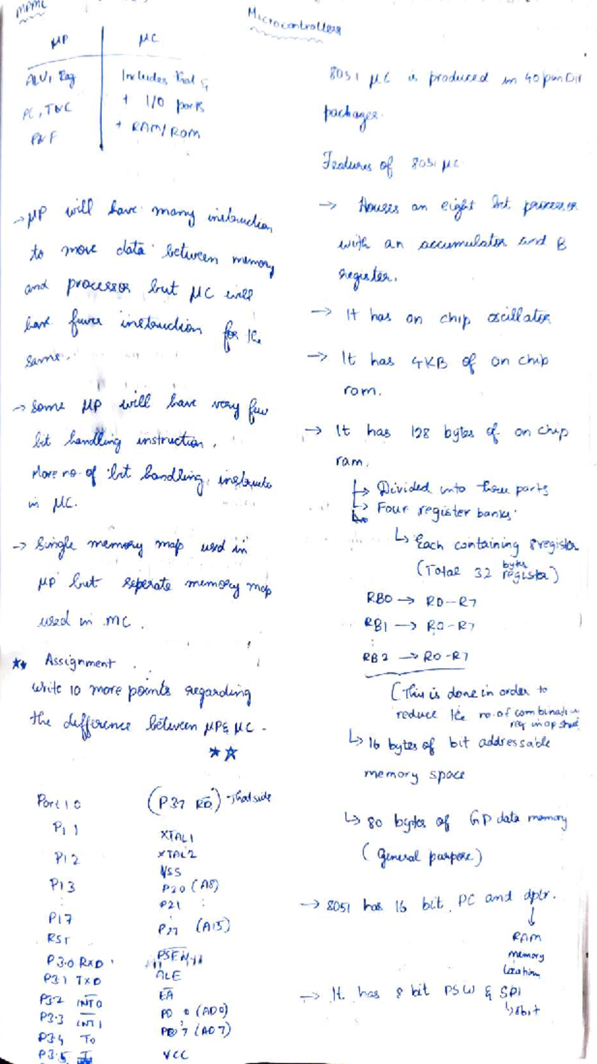 MPMC CT 2 8051 - Comprehensive Notes on 8051 Microcontroller - Studocu