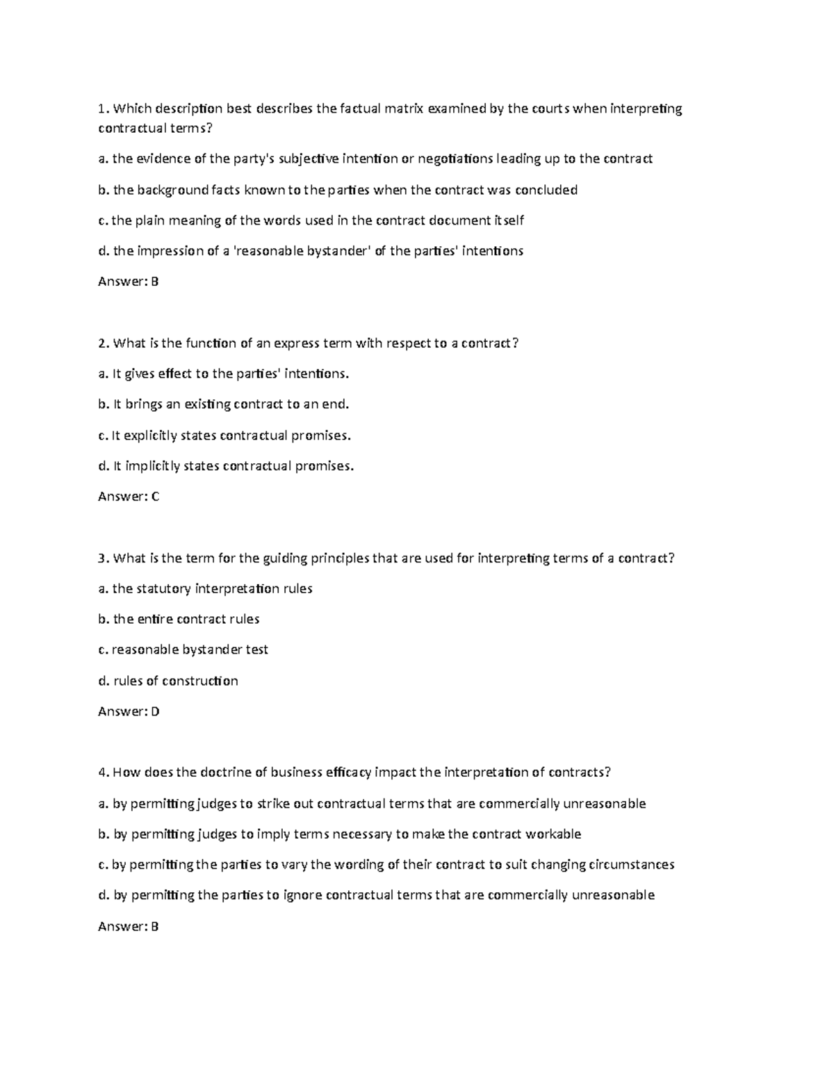 BUSN331 Final Exam #3 - Which description best describes the factual ...