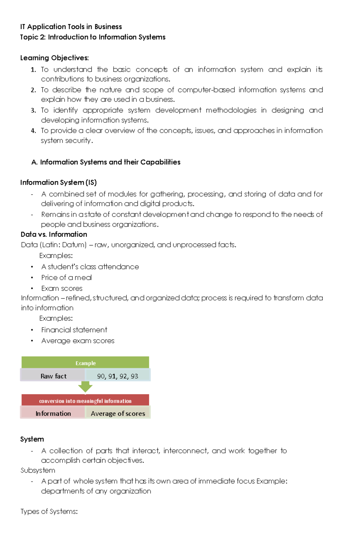 Introduction to Information Systems - IT Application Tools in Business ...