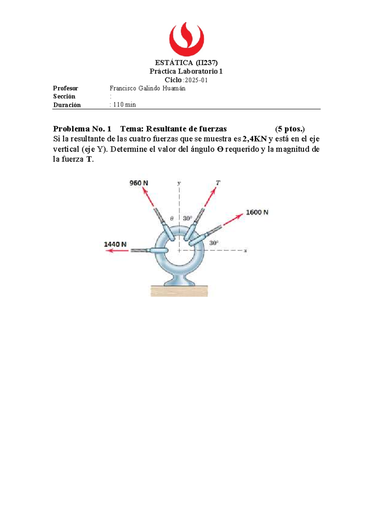Estática (II237) Práctica Laboratorio 1 - Soluciones PC 1 EPE - Studocu