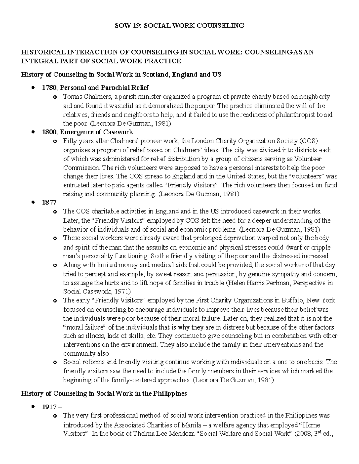 History of Counseling in Social Work: A Comprehensive Overview SOW 19 ...